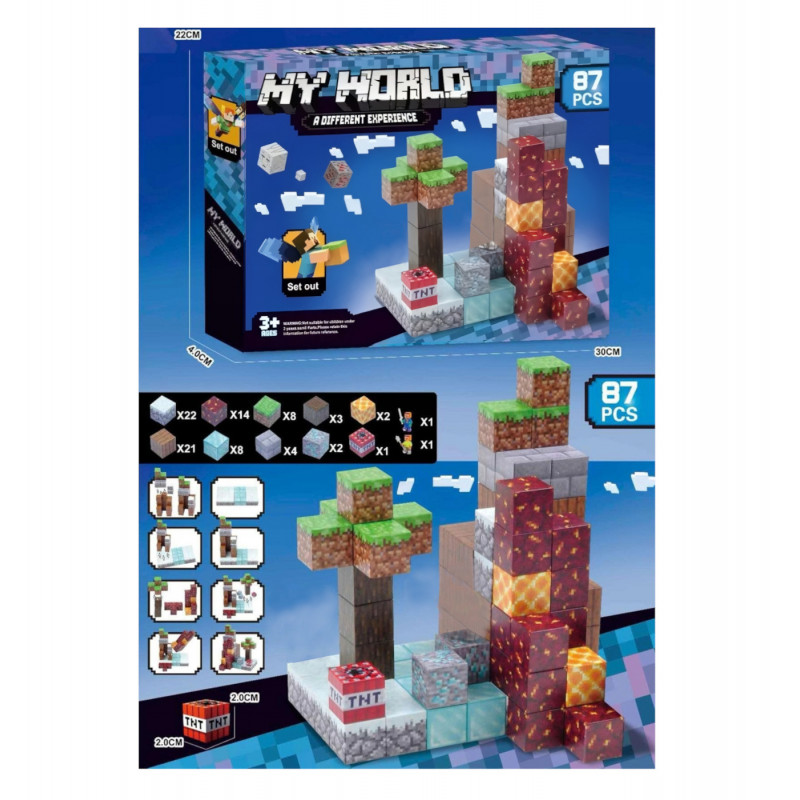 Magnetická stavebnice Minecraft Diamond Lava TNT 87ks | bHome.cz