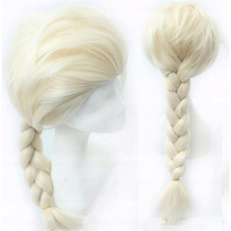 Elsa Frozen paruka s copánkem 60cm | bHome.cz