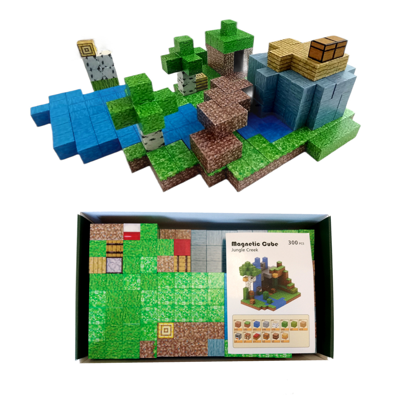 Minecraft Jungle Creek XXL Magnetická stavebnice 300ks | www ...
