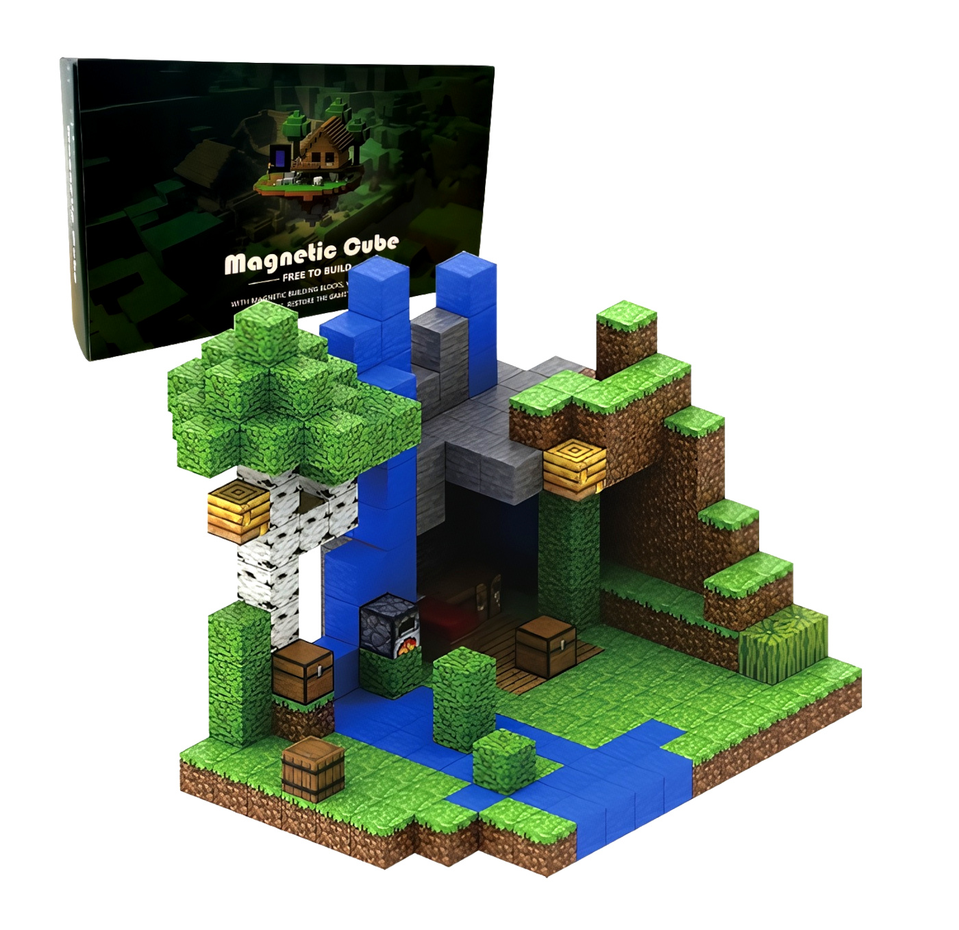 Minecraft Jungle Creek XXL Magnetická stavebnice 300ks | www ...